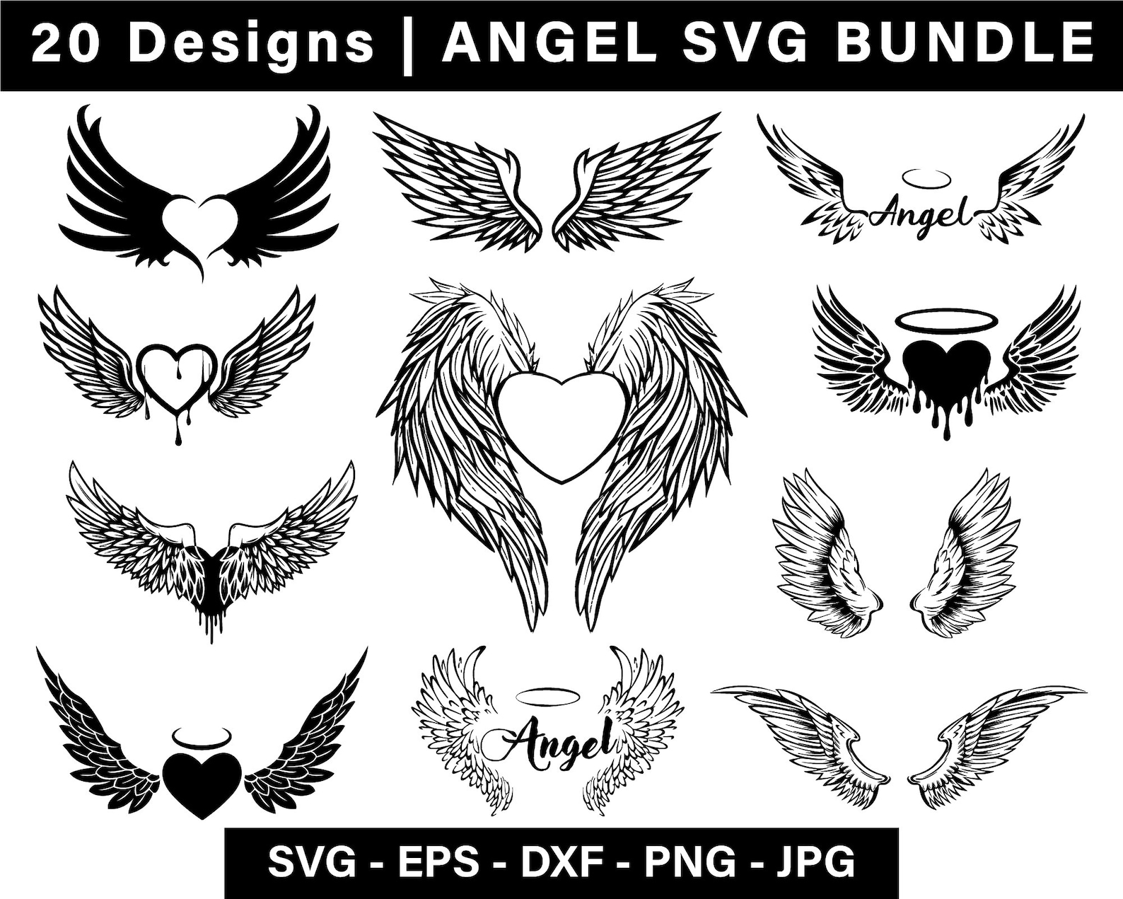 Angel Wings SVG Bundle Angel Wings SVG Angel Wing Vector - Etsy Australia