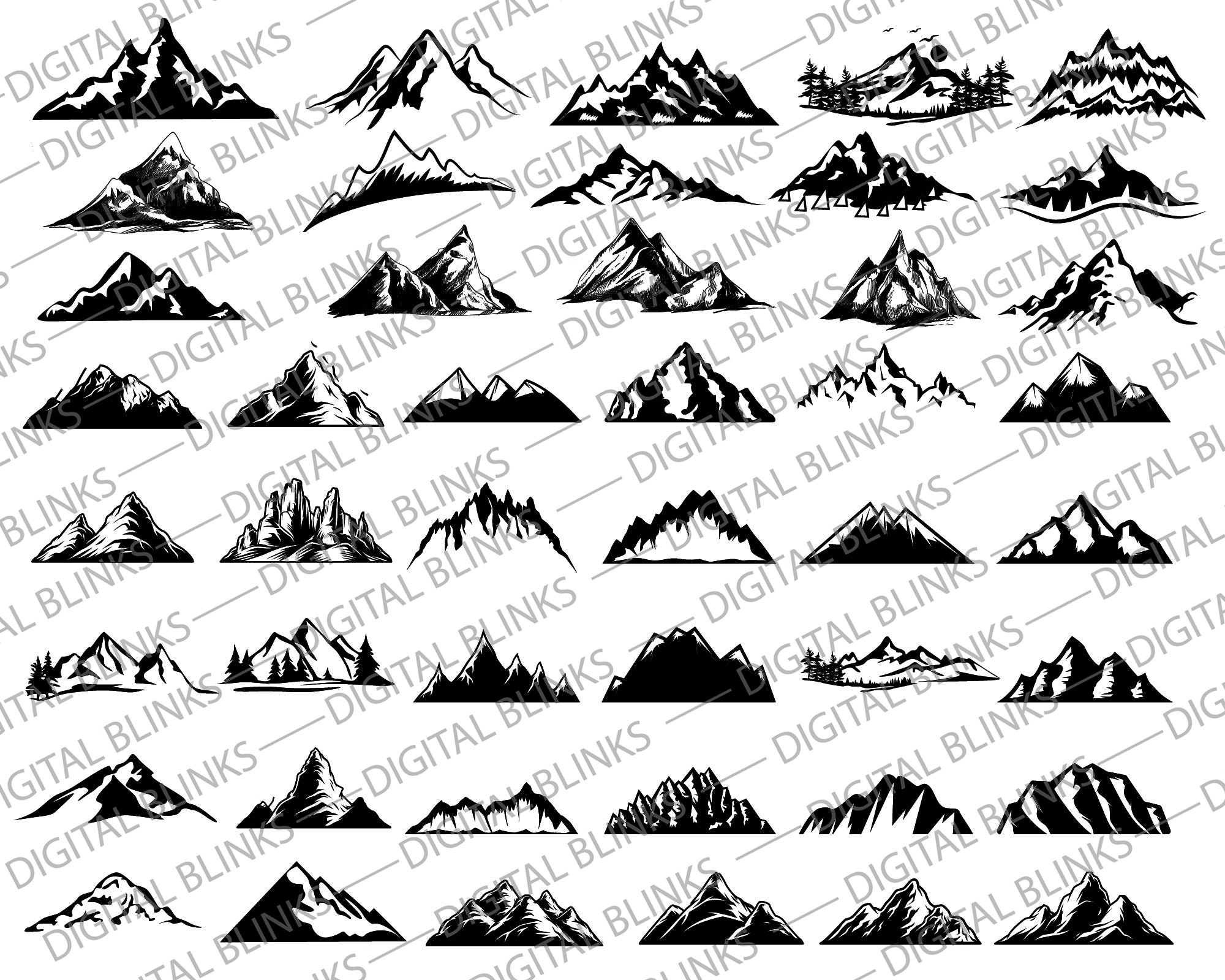 MOUNTAIN SVG Bundle Mountain Clipart Mountain SVG Cut Files - Etsy UK