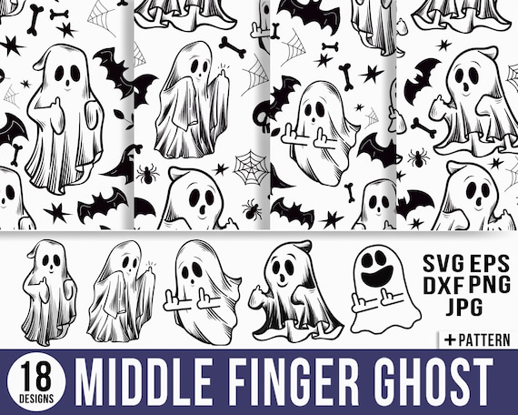 Middle Finger Ghosts Svgmiddle Finger Ghostsmiddle Finger - Etsy