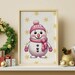 Cute Pink Christmas Snowman Clipart Cute Christmas Clipart - Etsy