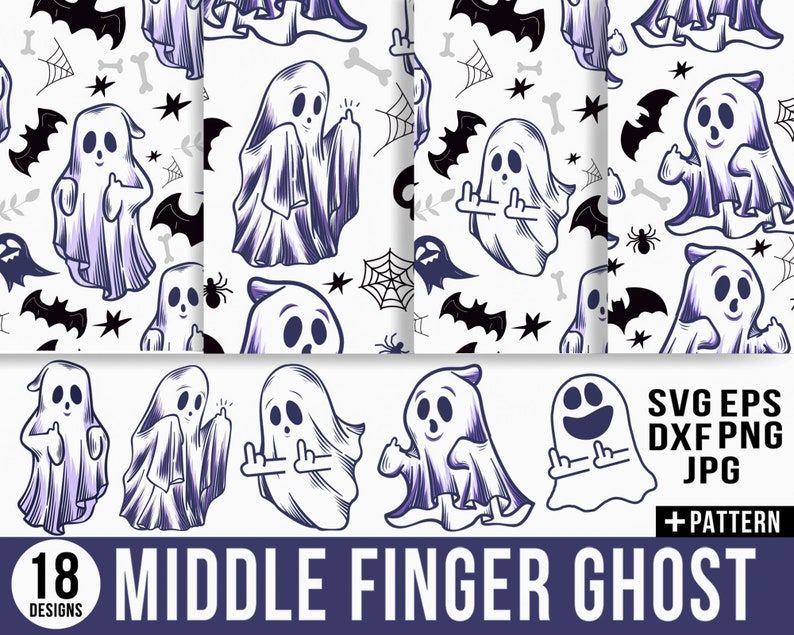 Middle Finger Ghosts Svgmiddle Finger Ghostsmiddle Finger - Etsy