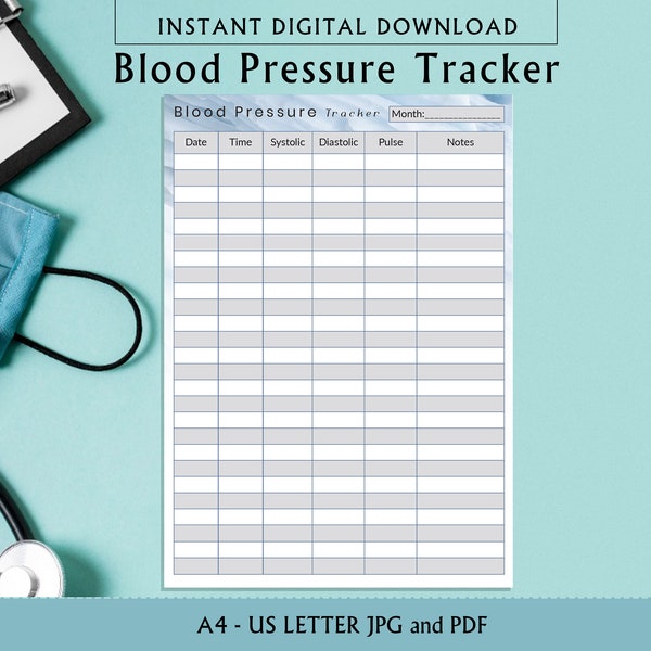 Free Printable Blood Pressure Logs - Etsy