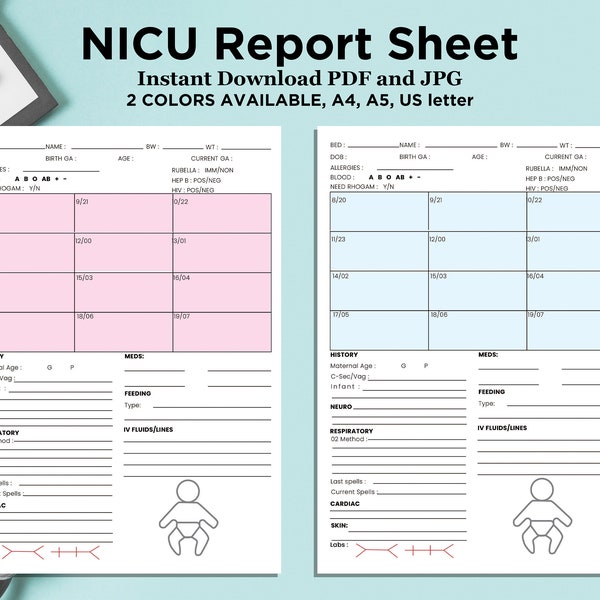 Nicu Report Sheet - Etsy