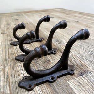 3 Cast Iron Coat Hooks - Heavy Duty Solid Hooks - Robust - Etsy