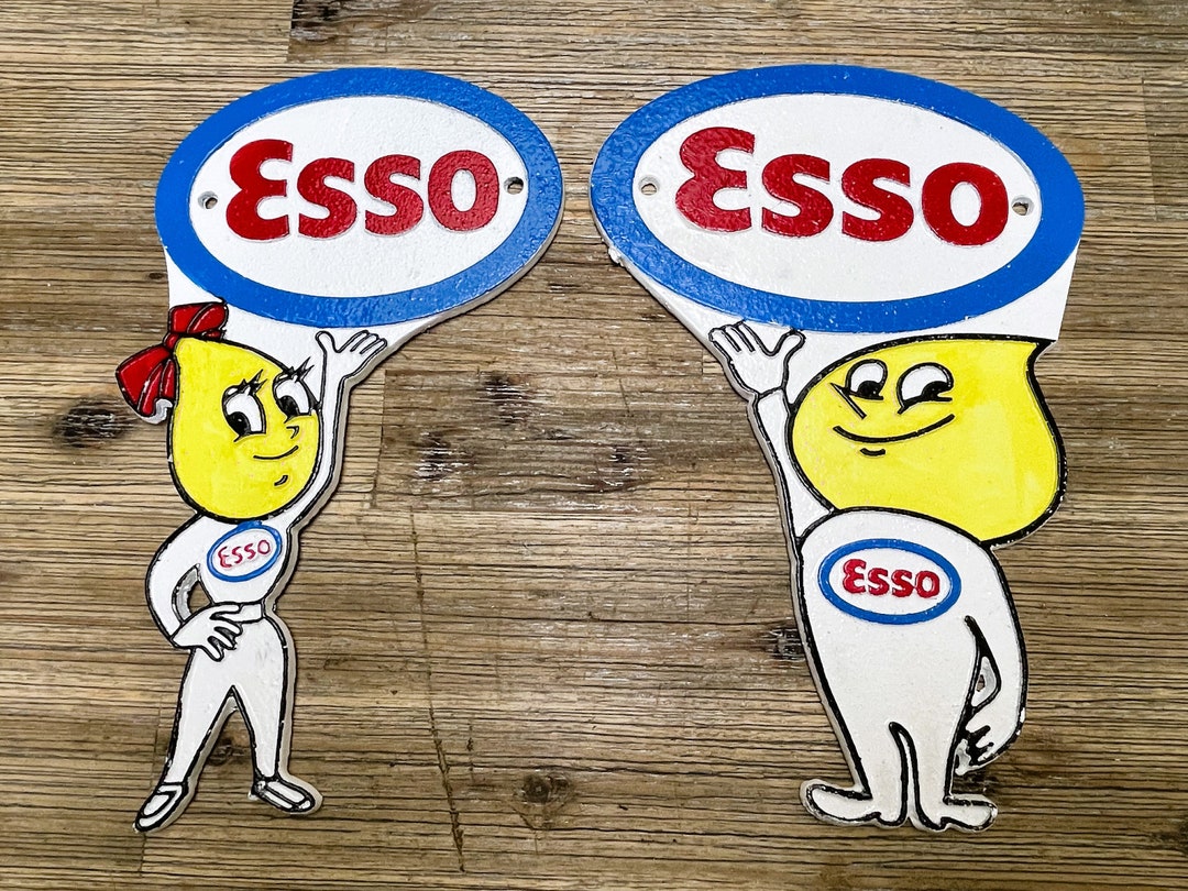 Set of Cast Iron Plates - Esso Couple Andy & Abbey Slick -esso Oil - Etsy