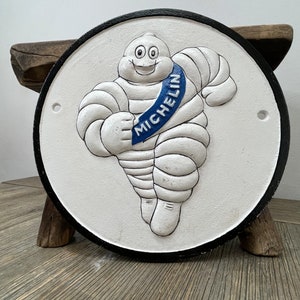 Stunning Cast Iron Garage Sign Running Michelin Male Mascot 'bibendum ...