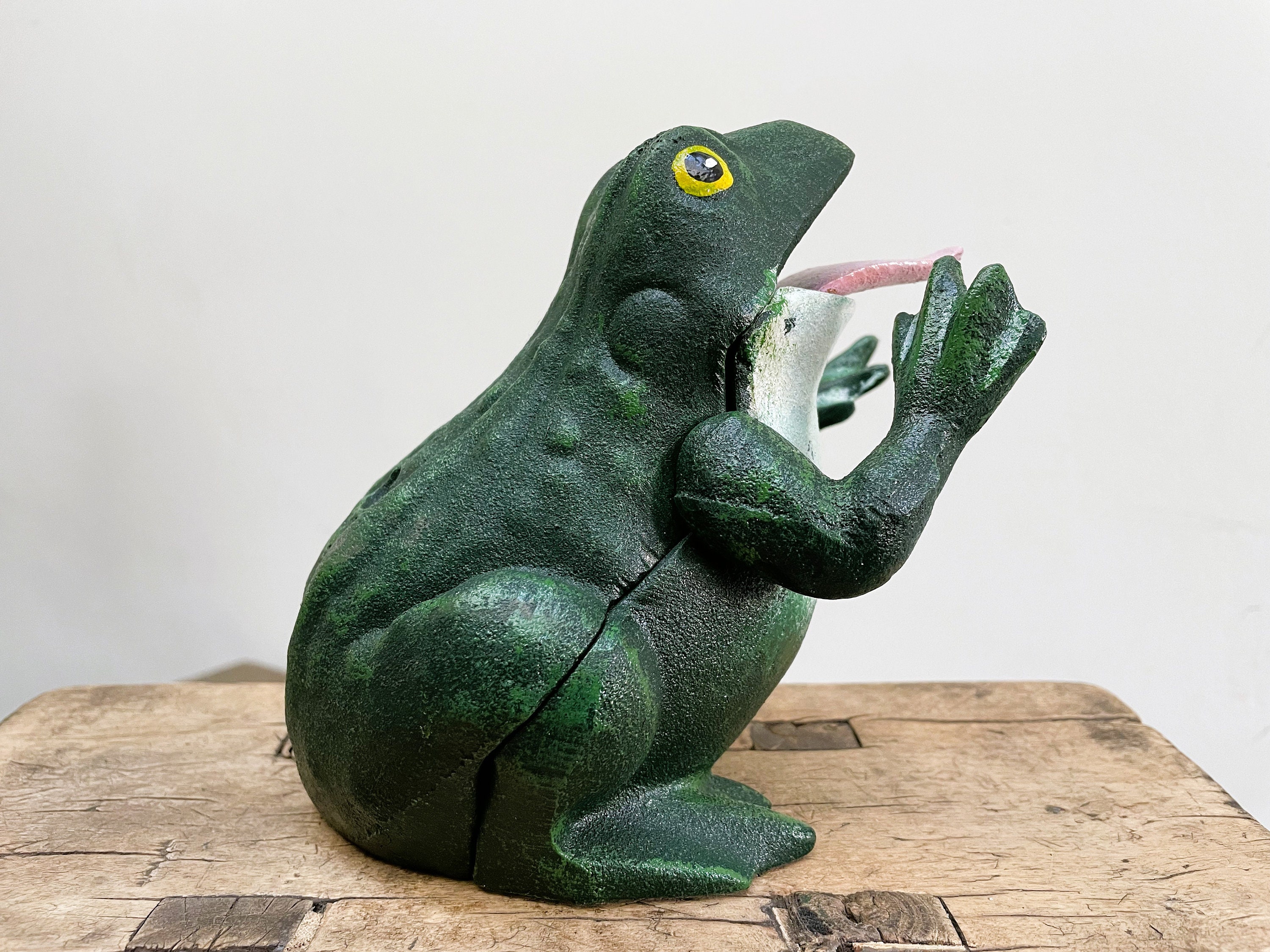 Vintage Cast Iron Mechanical Money Box Hand-painted Frog - Etsy