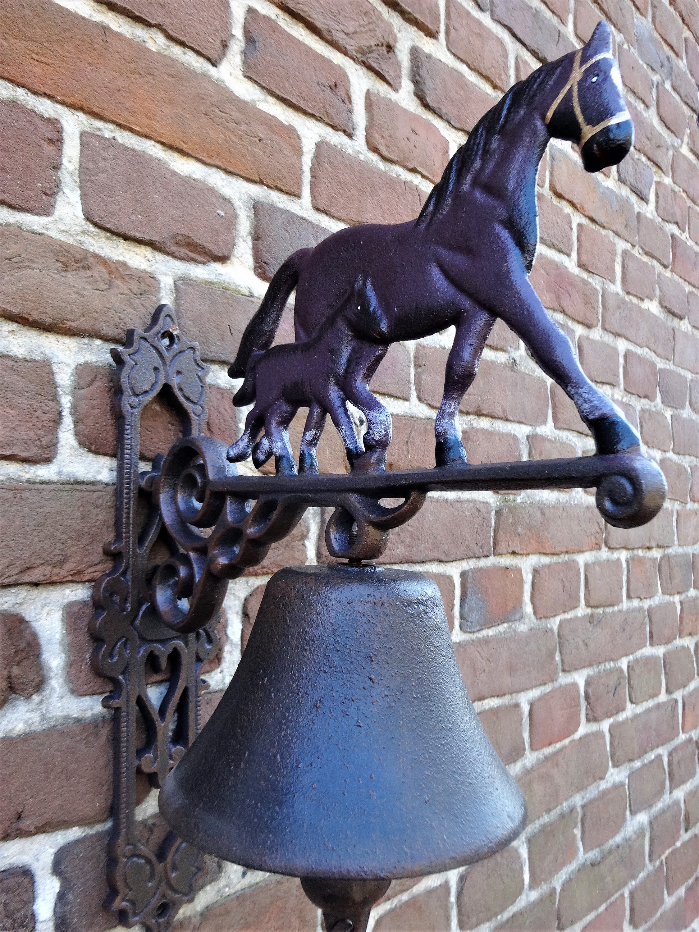 Cast Iron Bell - Mare With Foal - Bell for Wall Mounting - Etsy