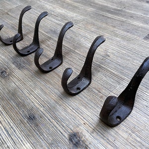 5x Cast Iron Coat Hook - Rustic - Flat - 5 Pieces - Etsy