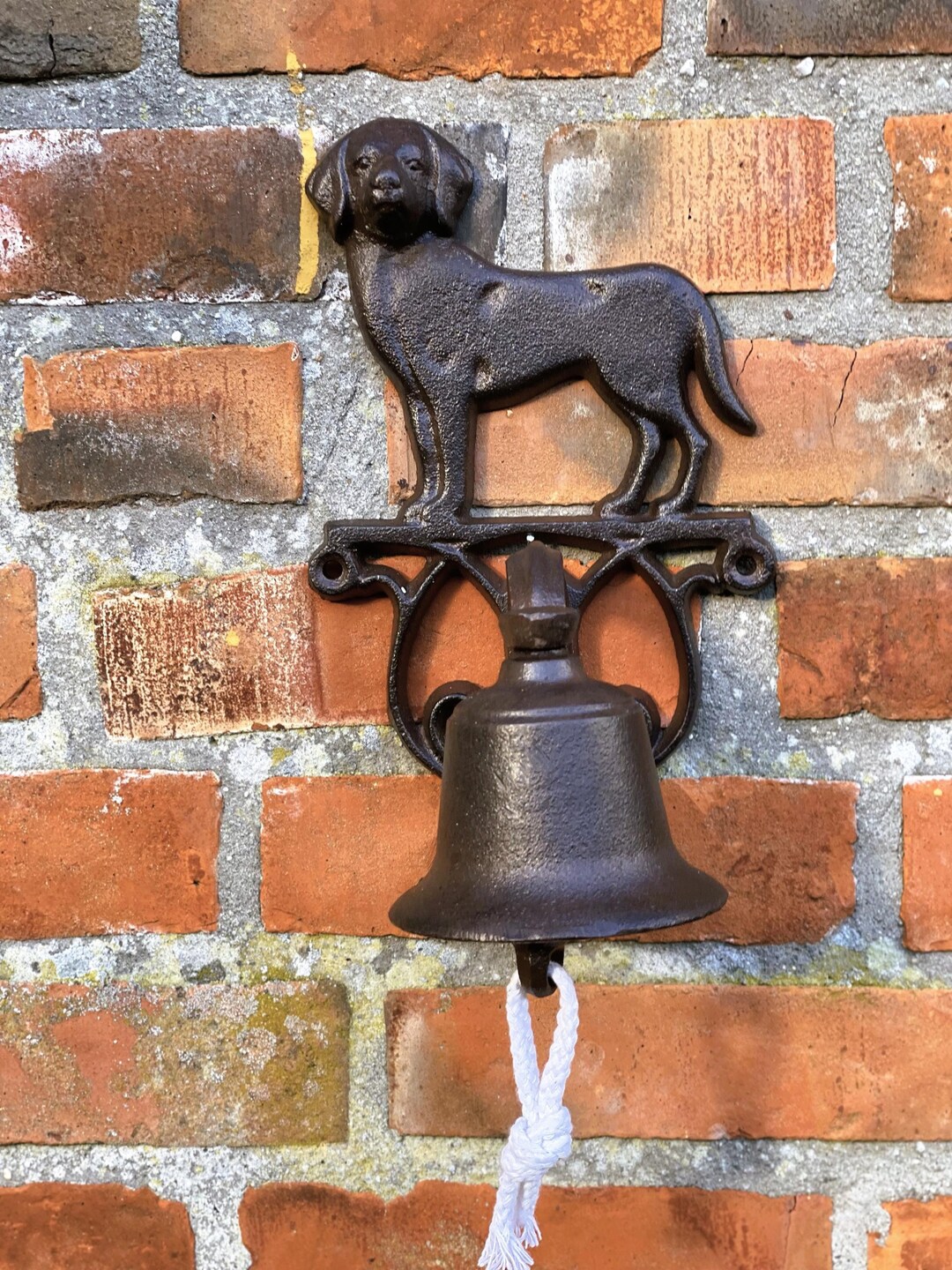 Pretty Cast Iron Bell With Dog - Small Bell for Wall Mounting ...