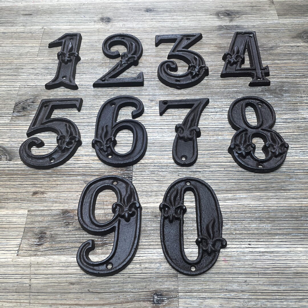 Cast Iron Numbers | House Number | Rustic Door Numbers | French Lily - Etsy