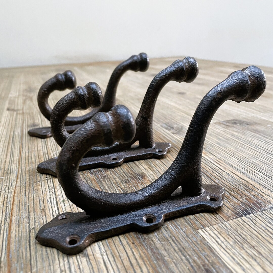 3 Cast Iron Coat Hooks - Heavy Duty Solid Hooks - Robust - Etsy