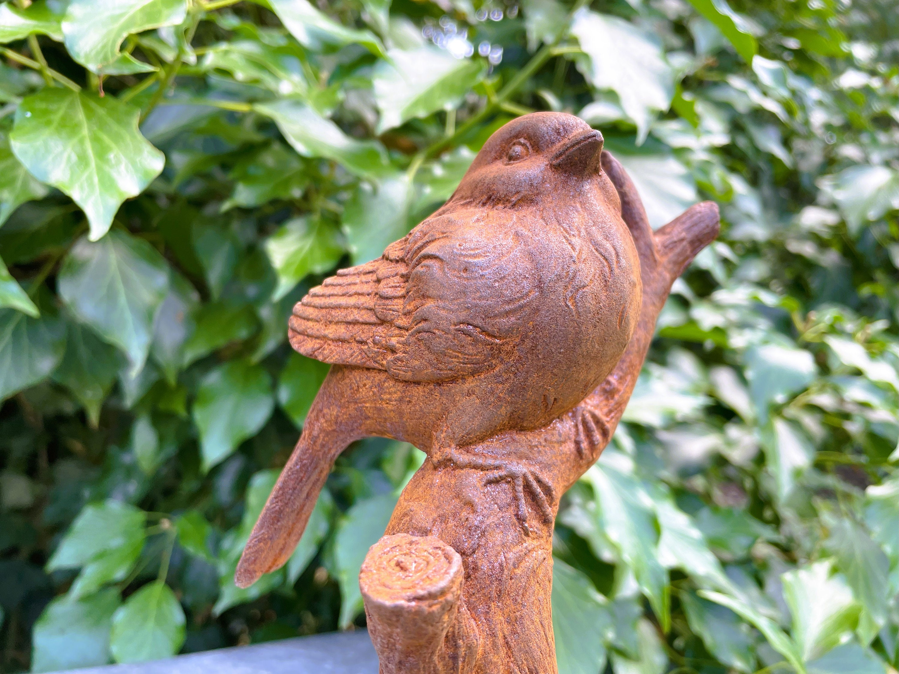 Cast Iron Sculpture of Bird Sparrow Sitting on Branch - Etsy