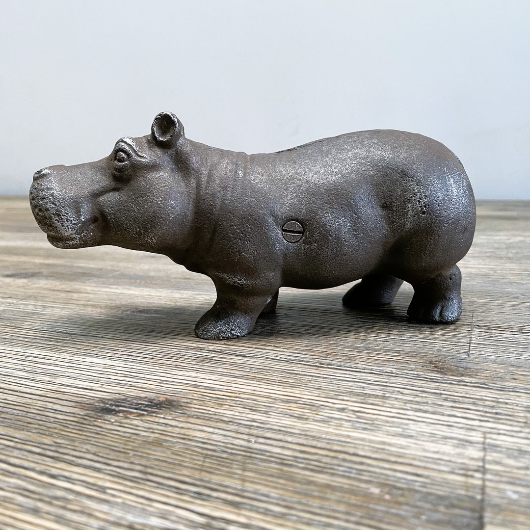 Piggy Bank - Cast Iron Hippo - Money Box - Etsy