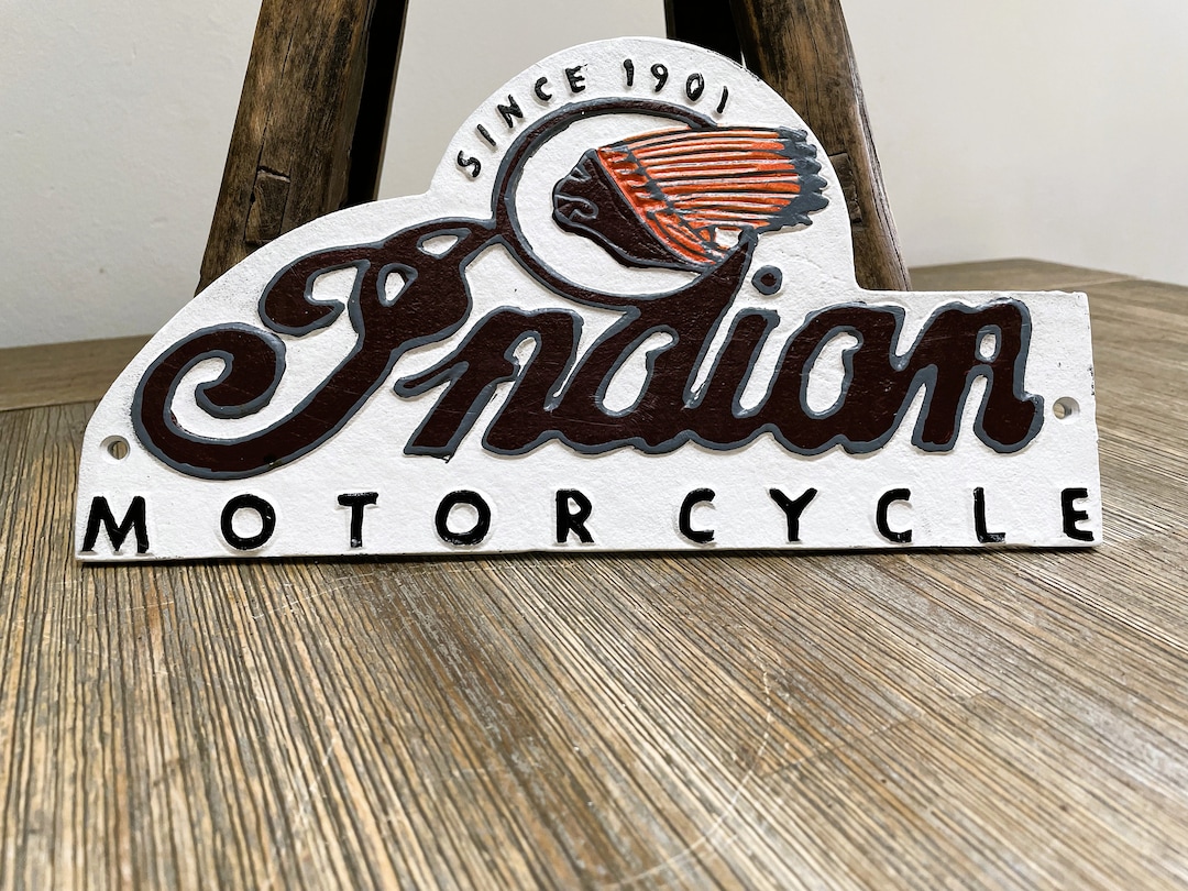 Superb Cast Iron Sign - Indian Motorcycle - Vintage - Etsy
