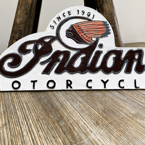 Cast Iron Motorcycle Sign - Etsy