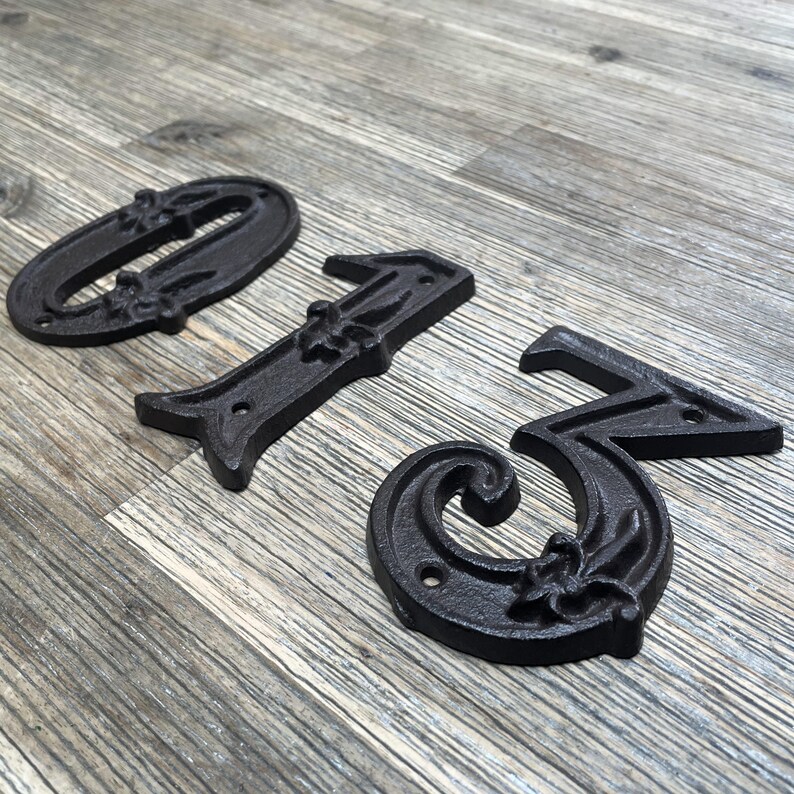 Cast Iron Numbers | House Number | Rustic Door Numbers | French Lily - Etsy