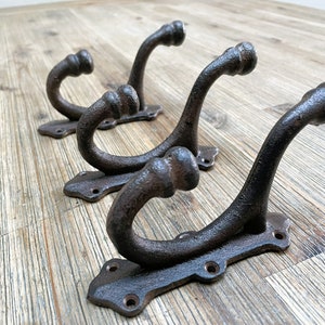 3 Cast Iron Coat Hooks - Heavy Duty Solid Hooks - Robust - Etsy