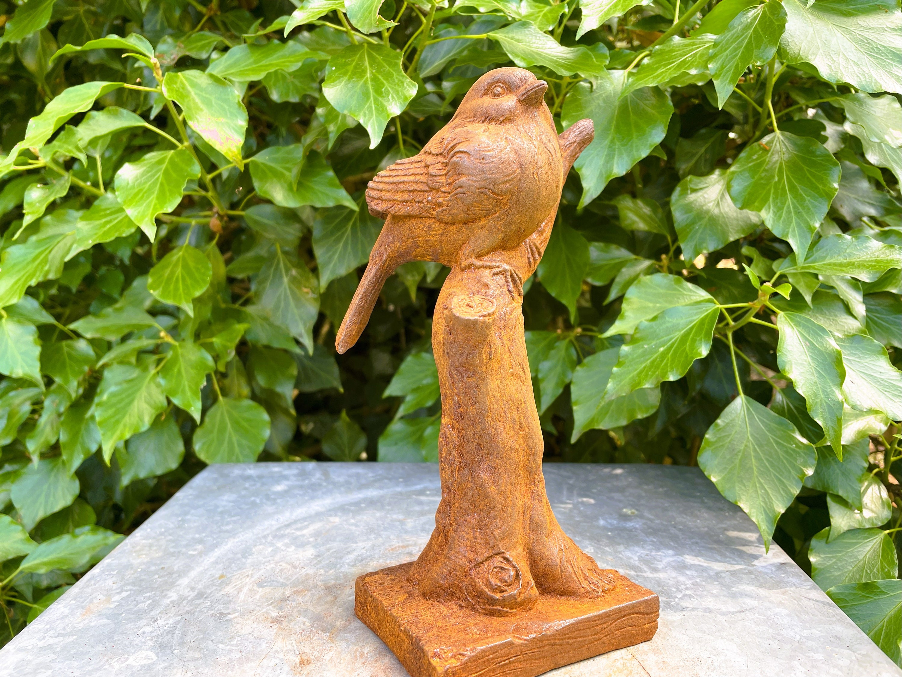 Cast Iron Sculpture of Bird Sparrow Sitting on Branch - Etsy