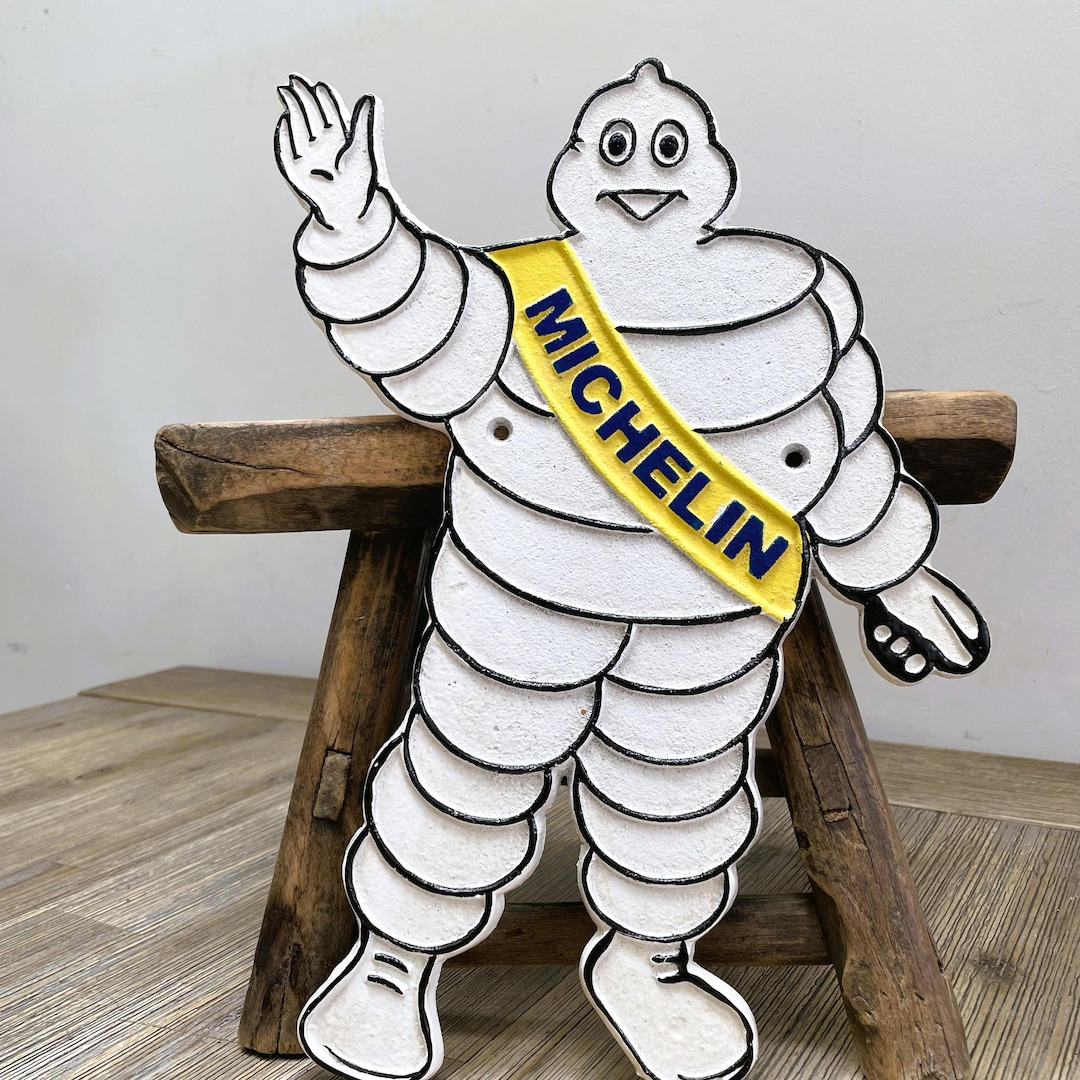 Vintage Michelin Gietijzeren Muurbord - Bibendum Mascotte - Garage ...