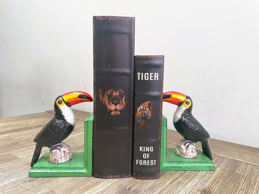 Set of Cast Iron Bookends - Toucan - Mascot Guinness - Etsy