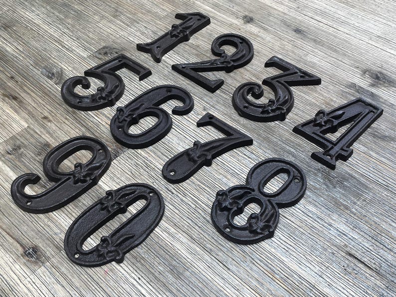 Cast Iron Numbers | House Number | Rustic Door Numbers | French Lily - Etsy