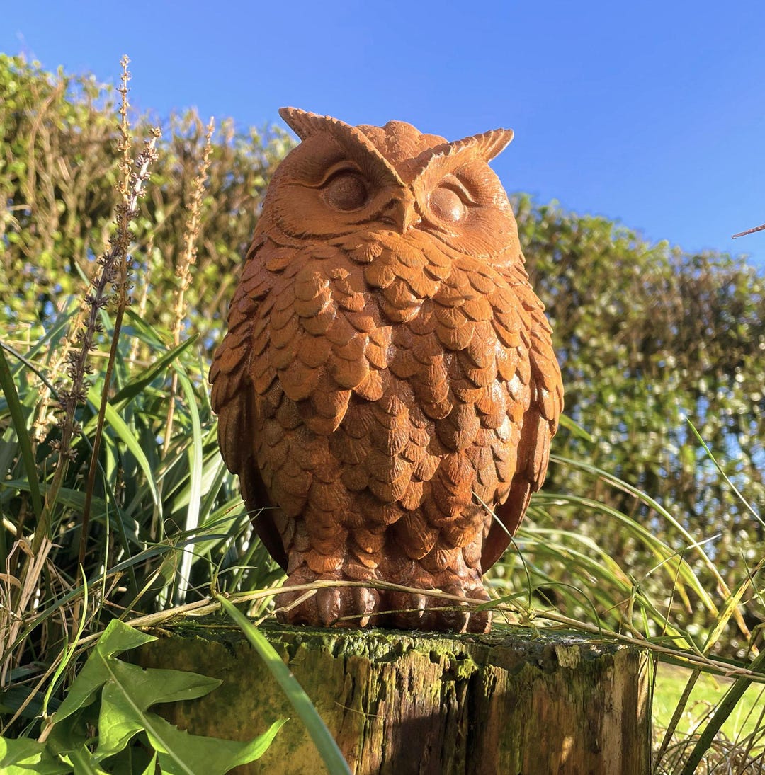 Superb Cast Iron Owl | Eagle Owl| Garden Sculpture of an Owl - Etsy