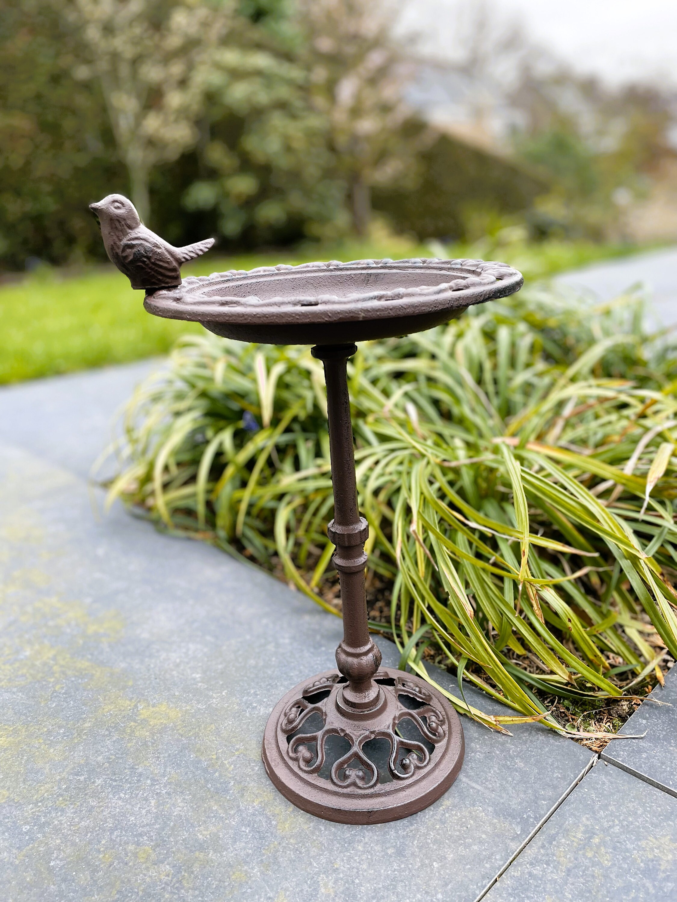 Beautiful Cast Iron Bird Bath on Tall Base - 38.5 Cm/ 15.16 Inch - Etsy