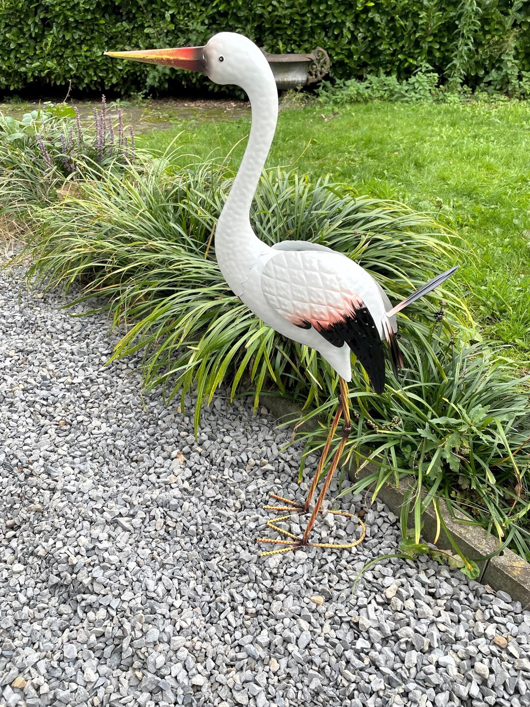 Handsome Metal Stork - Beautiful Garden Decoration - Uiver - Stork - Etsy