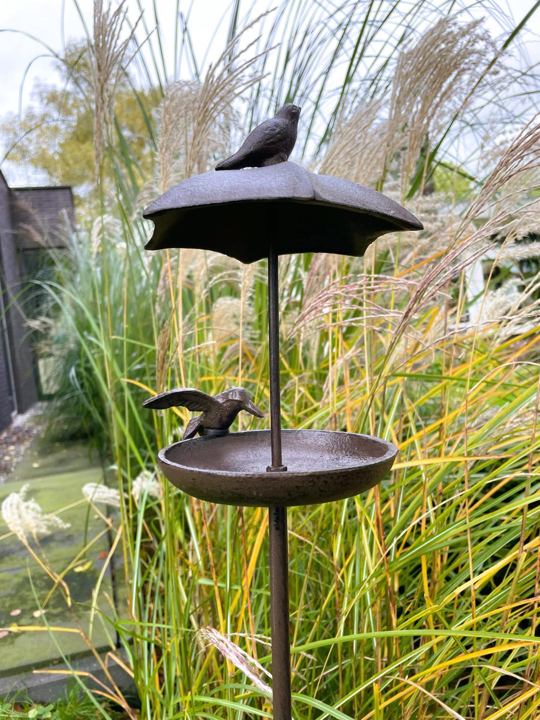 Beautiful Cast Iron Bird Feeder on Stake- 114 Cm/ 44.5 Inches - Etsy