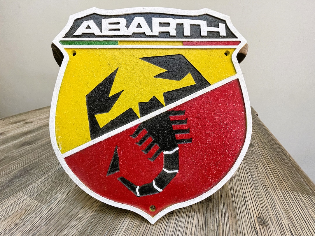 Superb Cast Iron Sign - (fiat) Abarth- Italian Sports Car/ Car ...