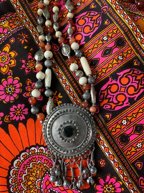 Old Boho Necklace, Boho, Hippy, Ethnic - Gem