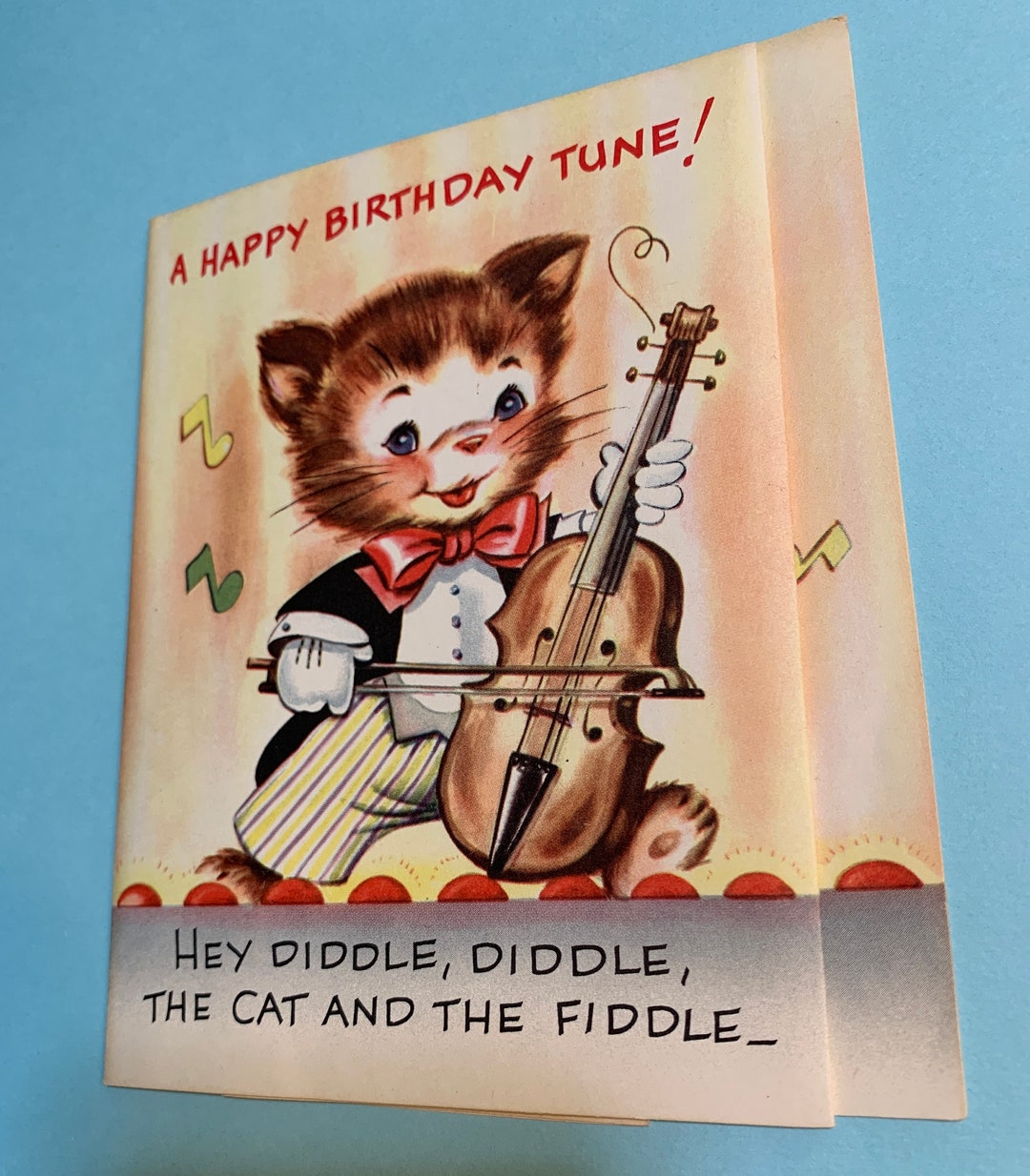 Vintage Nursery Rhyme Moveable Card, UNUSED - Etsy