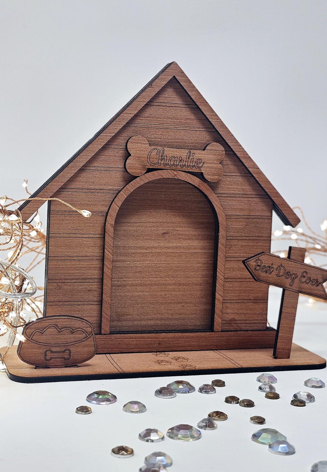 Personalised Wooden Dog House Display – Custom Pet Photo Frame ...