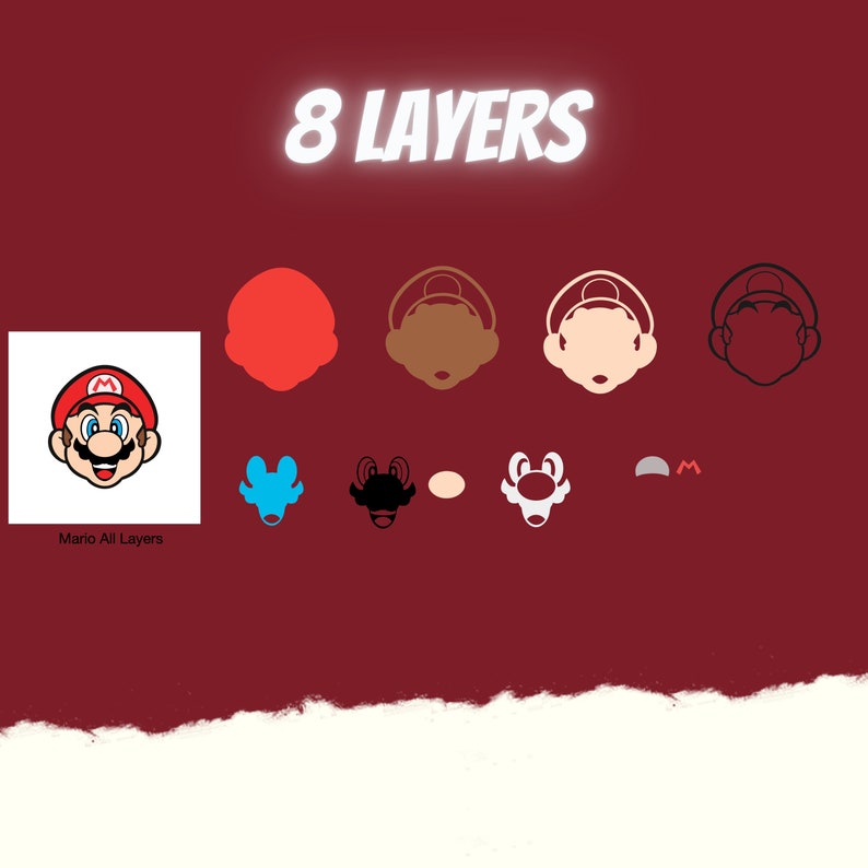 Mario Layered - SVG PNG - Etsy
