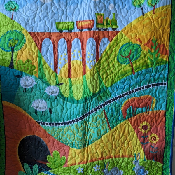 Train Quilt - Etsy