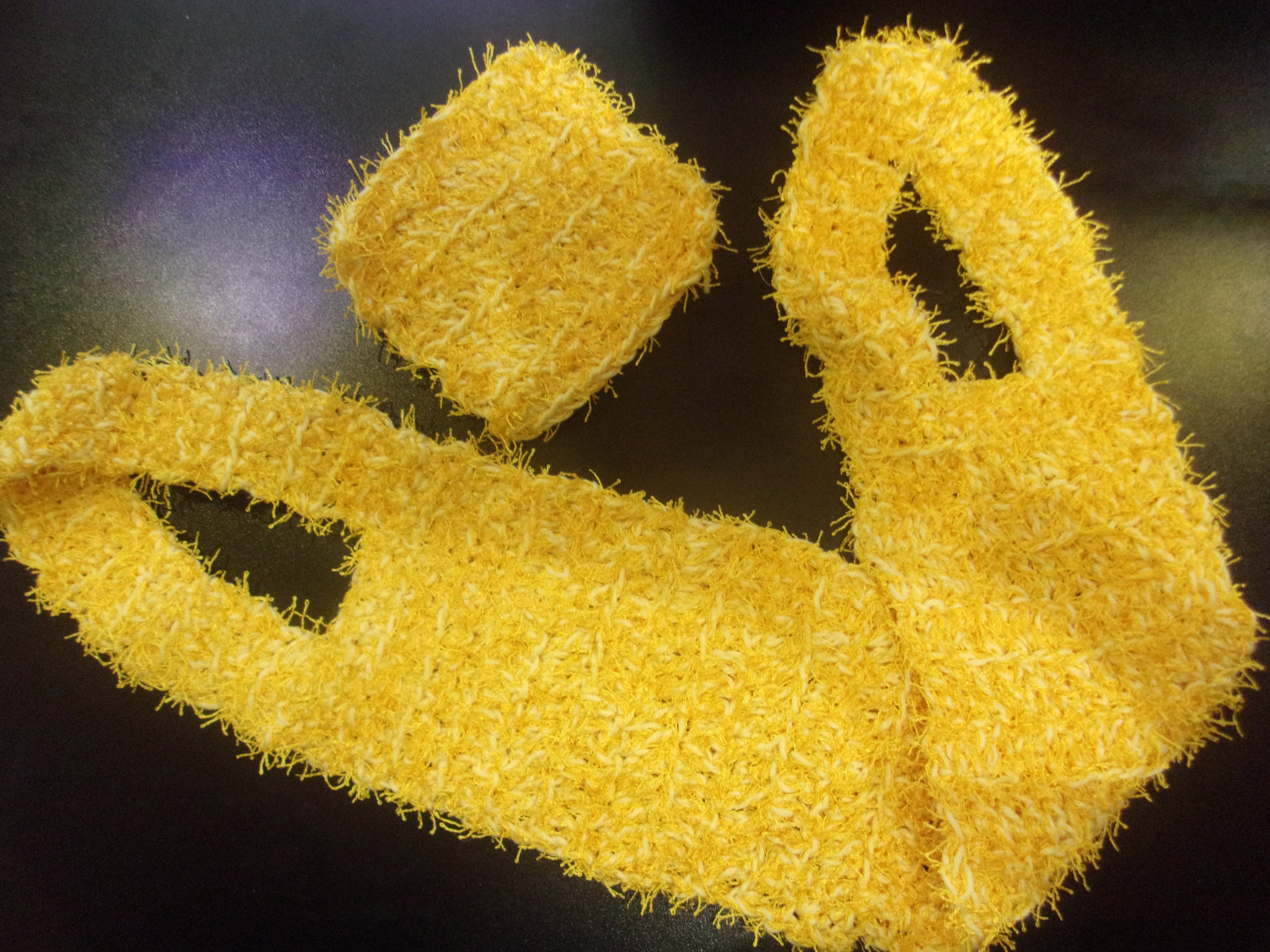 Back Scrubby With Free Face Exfoliation Square. Bright Yellow Soft ...