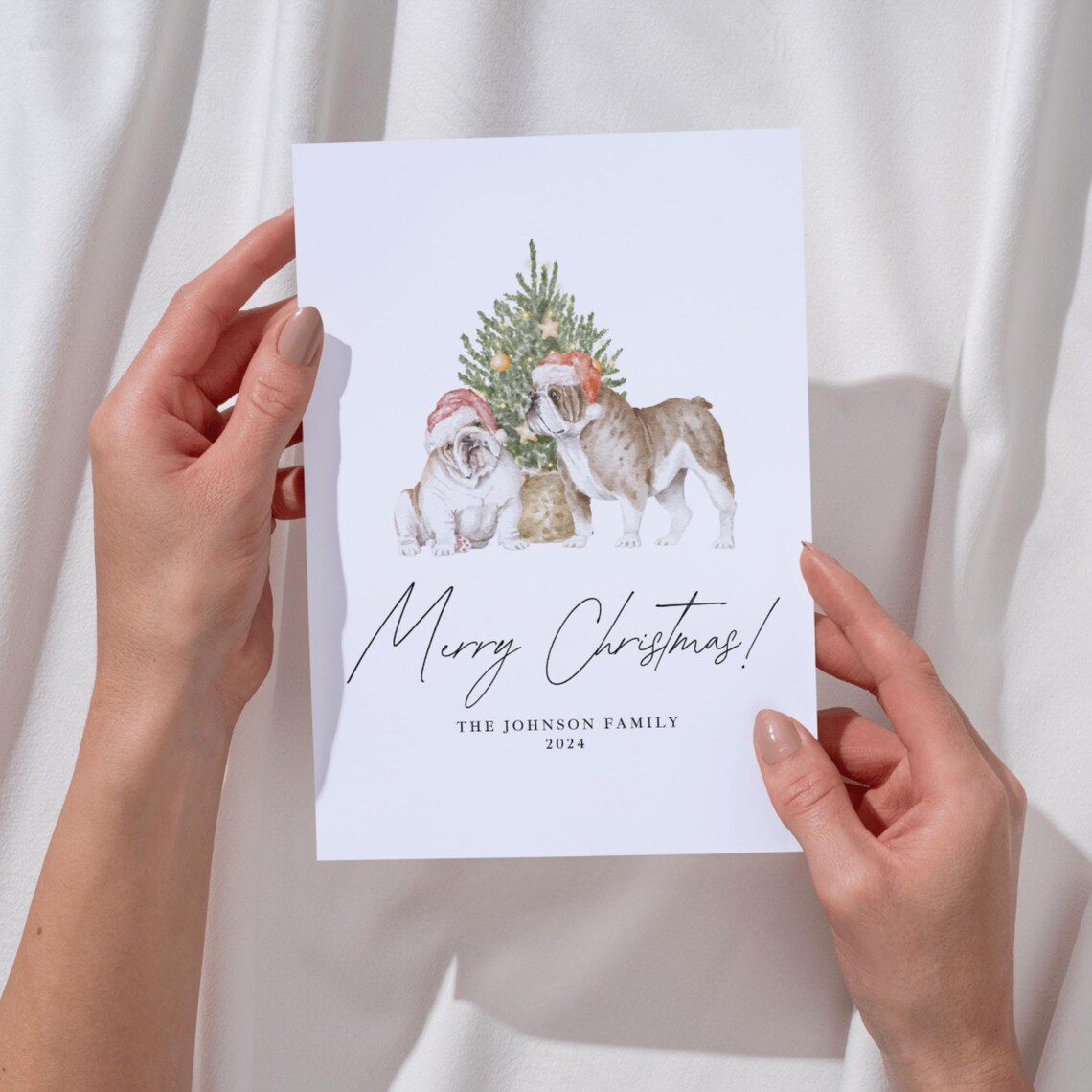 Minimalist Christmas Card, Simple Holiday Cards, Christmas Card, Dog ...