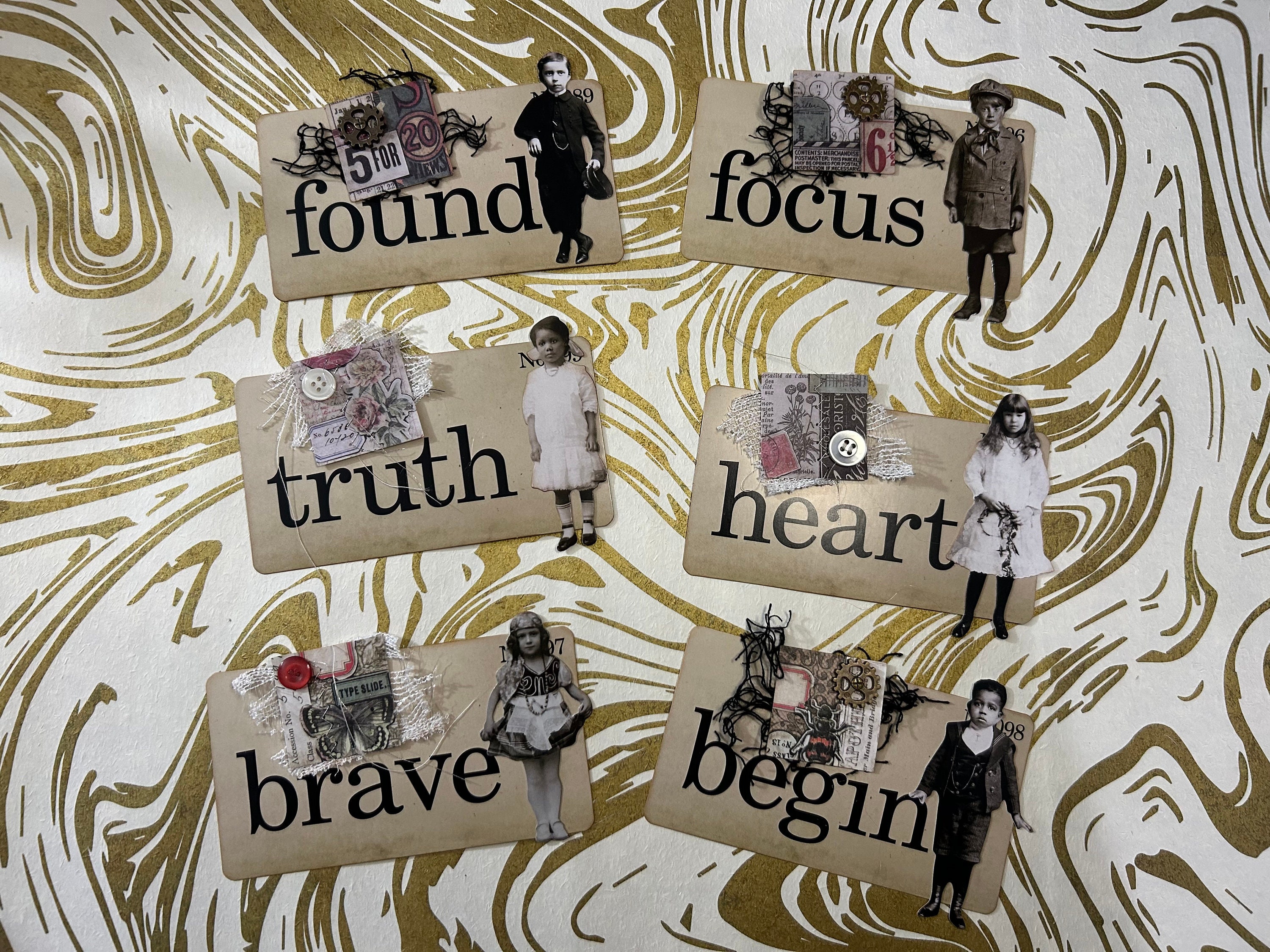 Tim Holtz Embellished Word Cards - Etsy