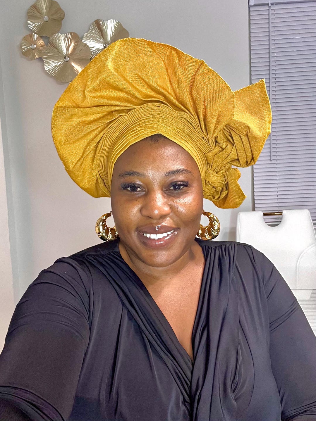 Pre-made Gold Aso Oke Headtie / Auto Gele - Etsy