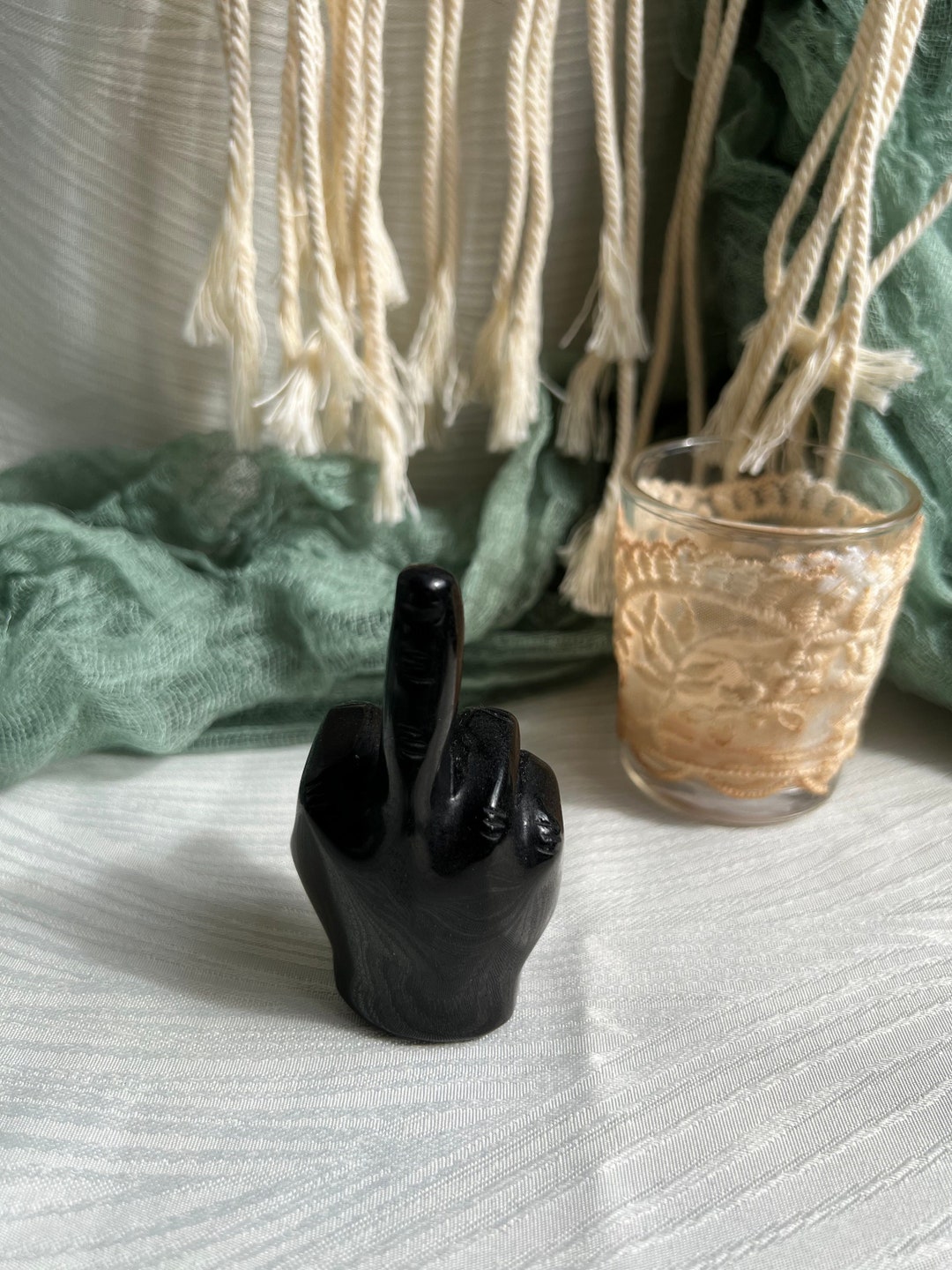 Black Obsidian Middle Finger Crystal Carving Index Finger Carving - Etsy