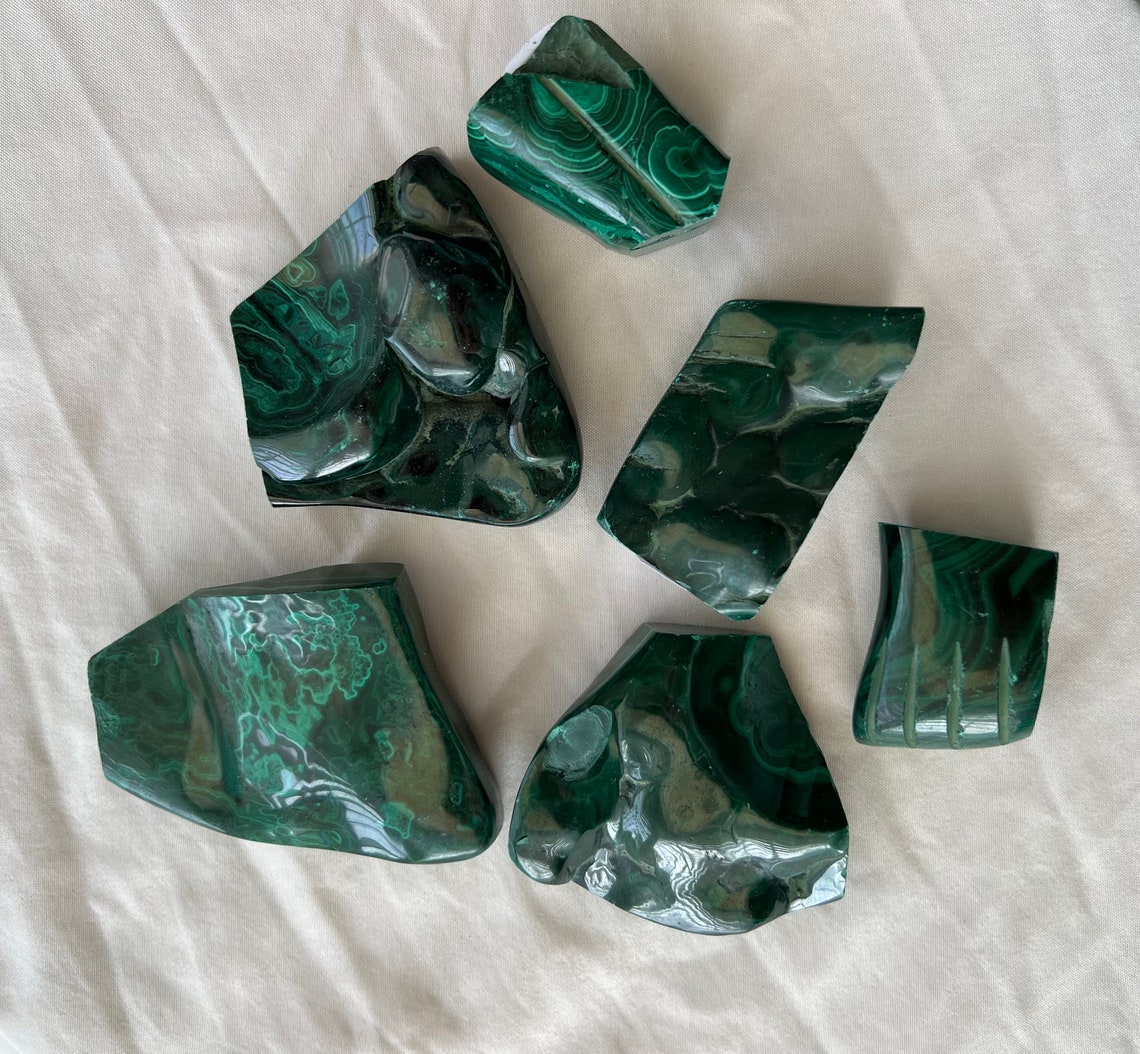 Malachite Polished Free Form Stone Crystal Self Standing Free Shape ...