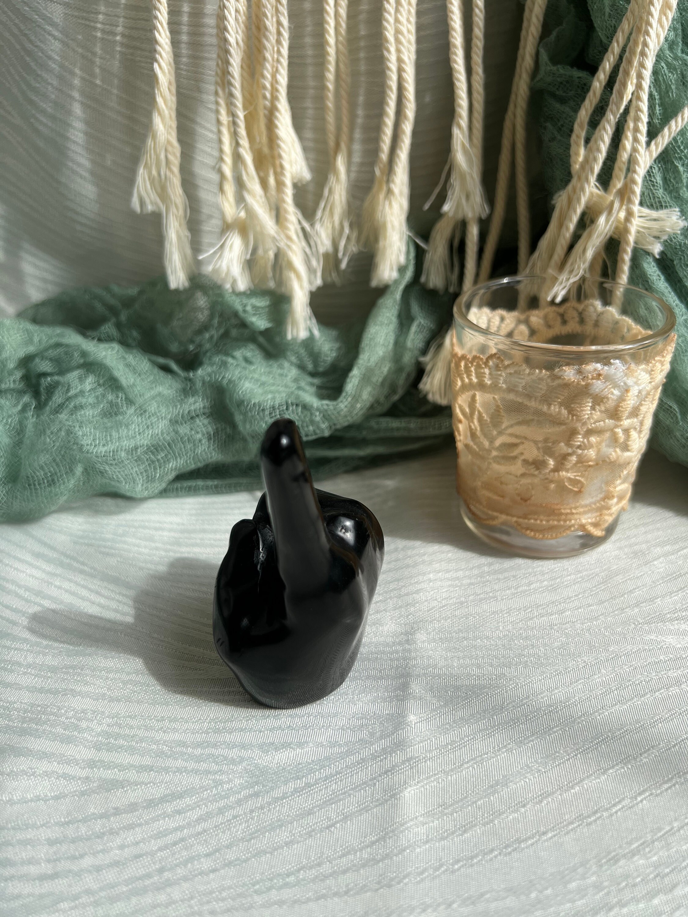 Black Obsidian Middle Finger Crystal Carving Index Finger Carving - Etsy