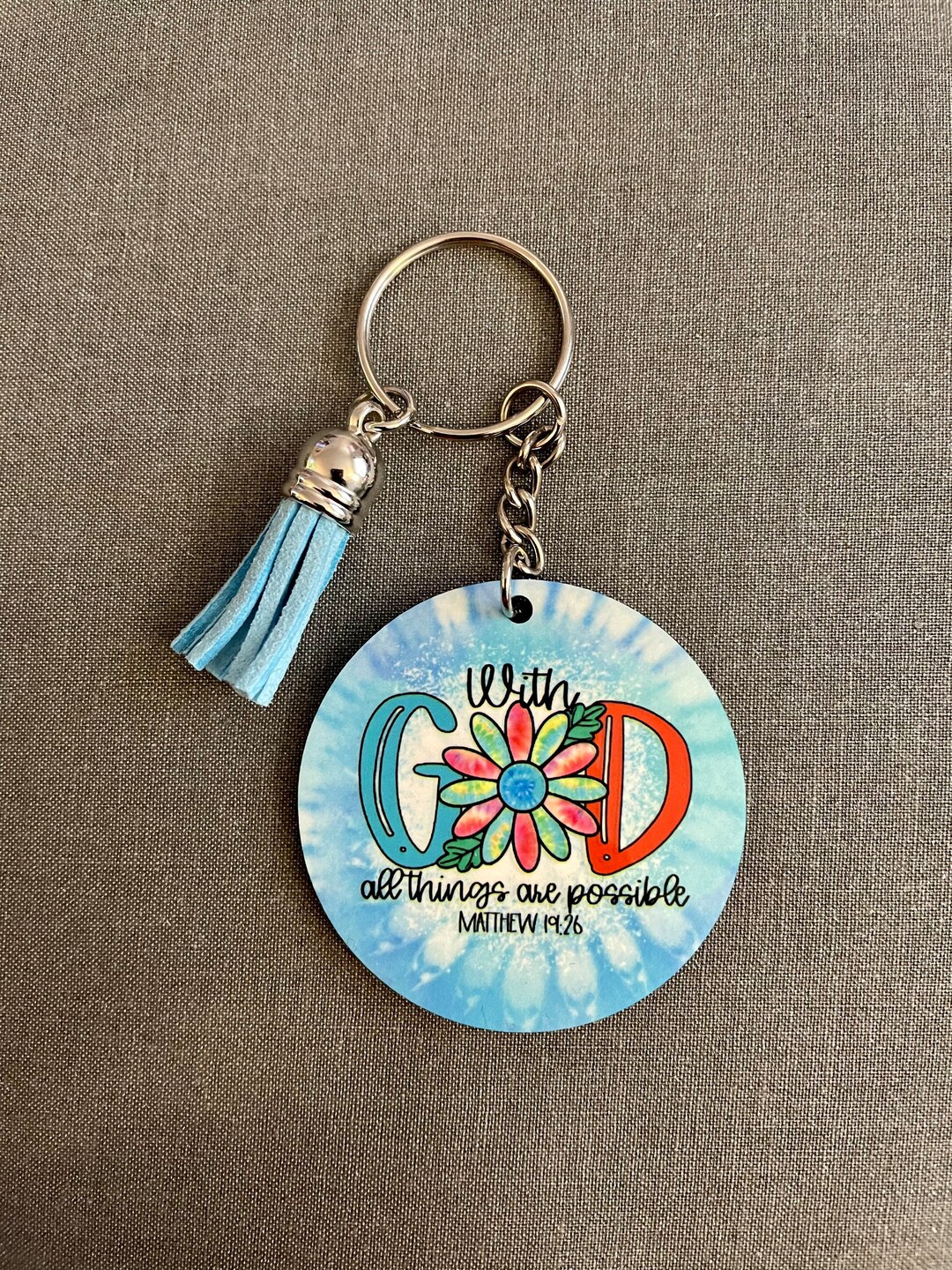 Keychain | MDF | With God - Etsy