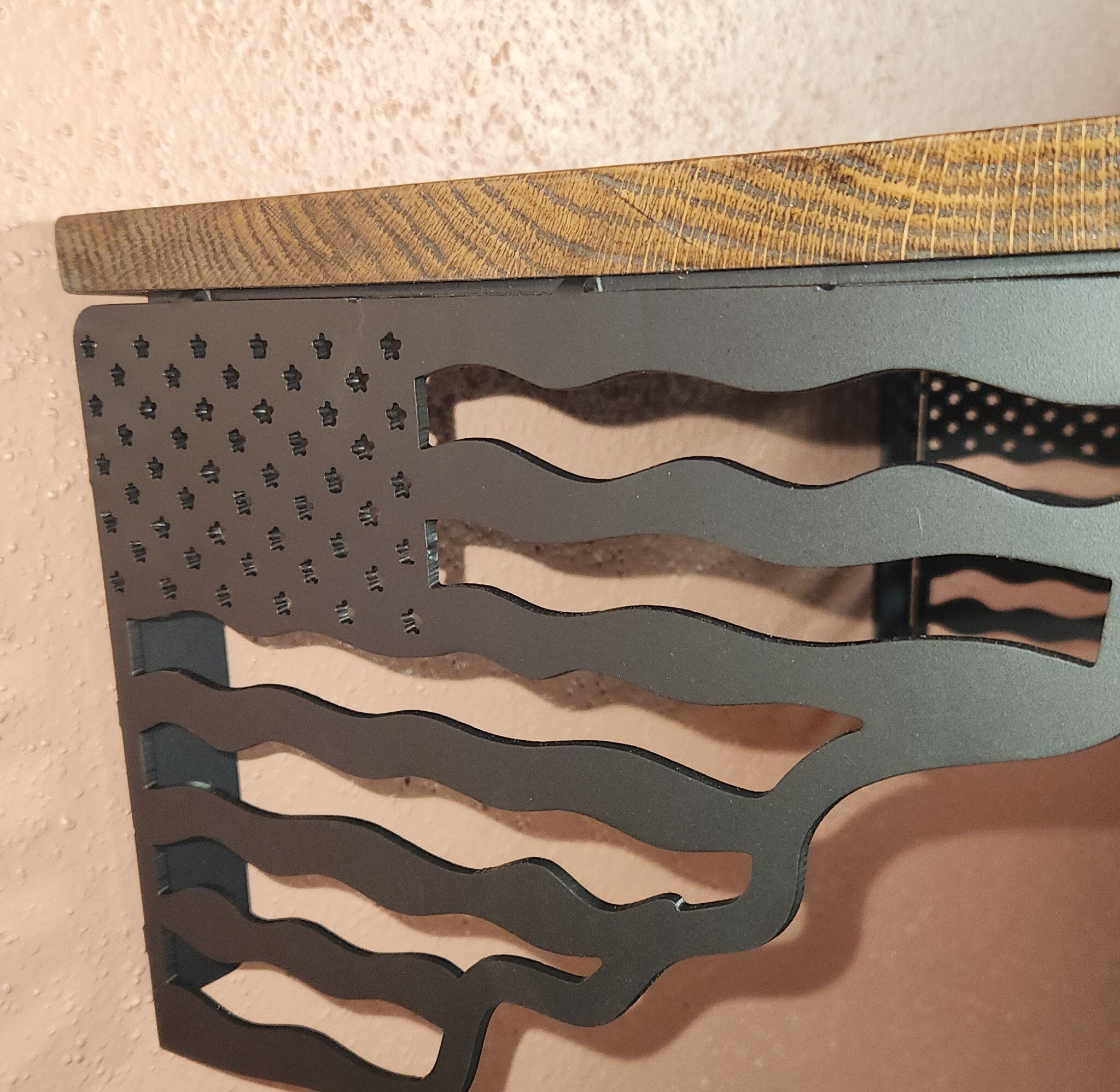 Metal American Flag Brackets With Shelf Option - Etsy