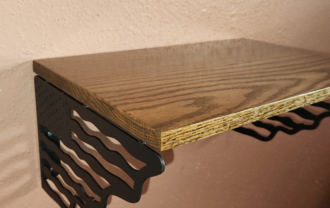 Metal American Flag Brackets With Shelf Option - Etsy