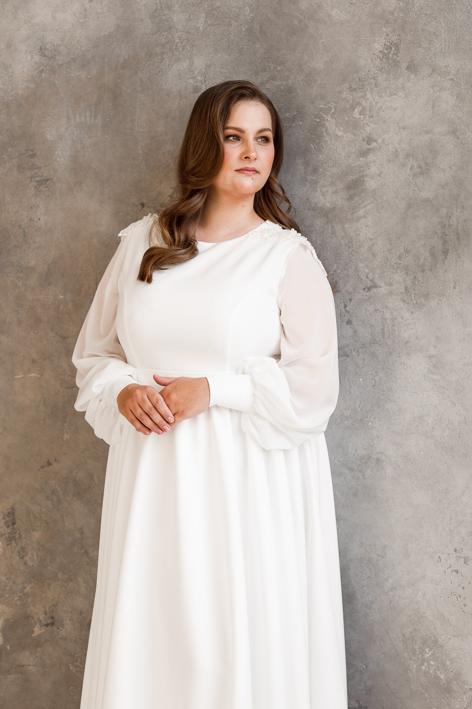 Plus Size Modest Wedding Dress Fernanda - Etsy