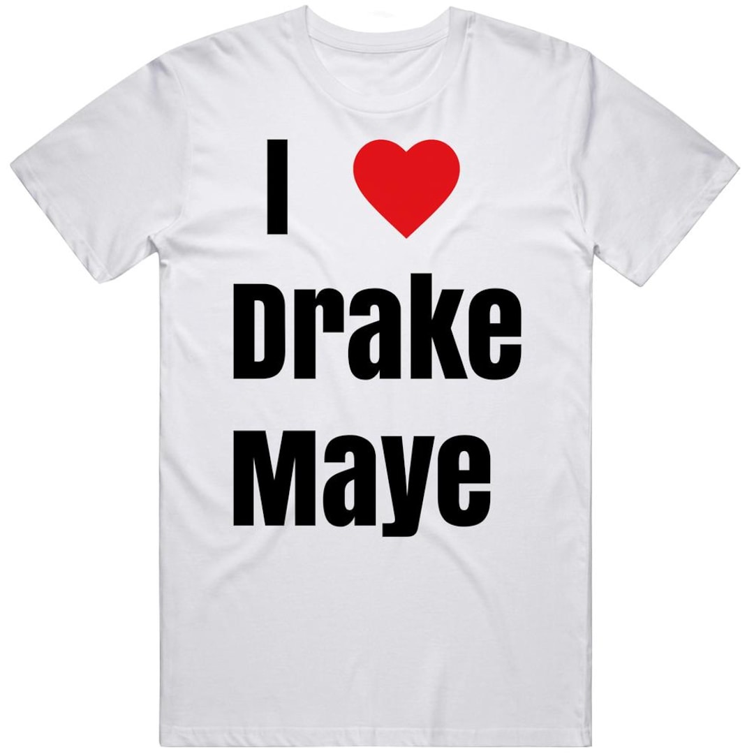 I Heart Drake Maye Football Quarterback Fan Black Text T Shirt - Etsy