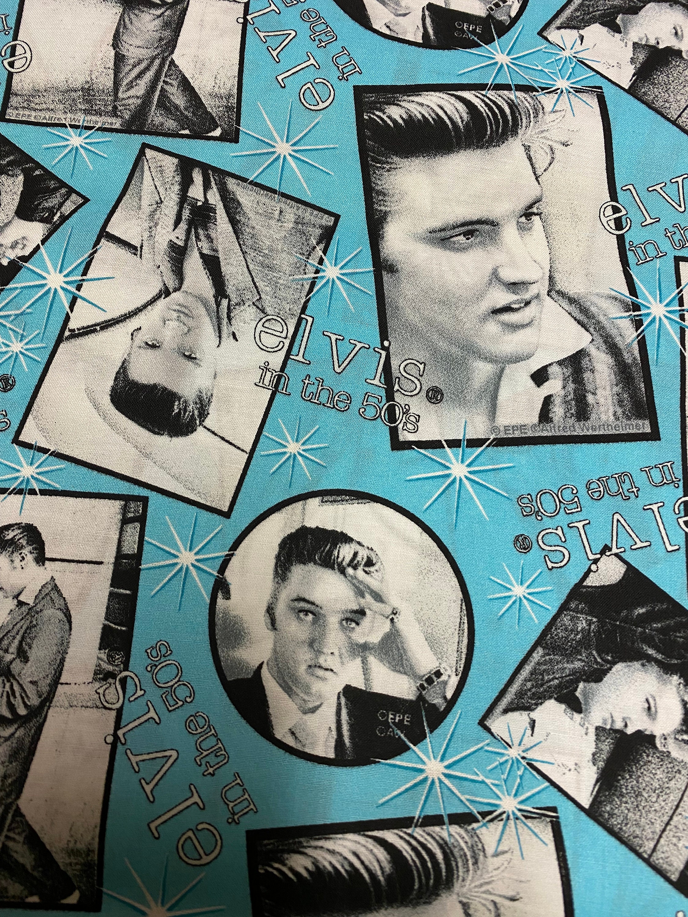 Elvis Presley Fabric Elvis in the 50s - Etsy