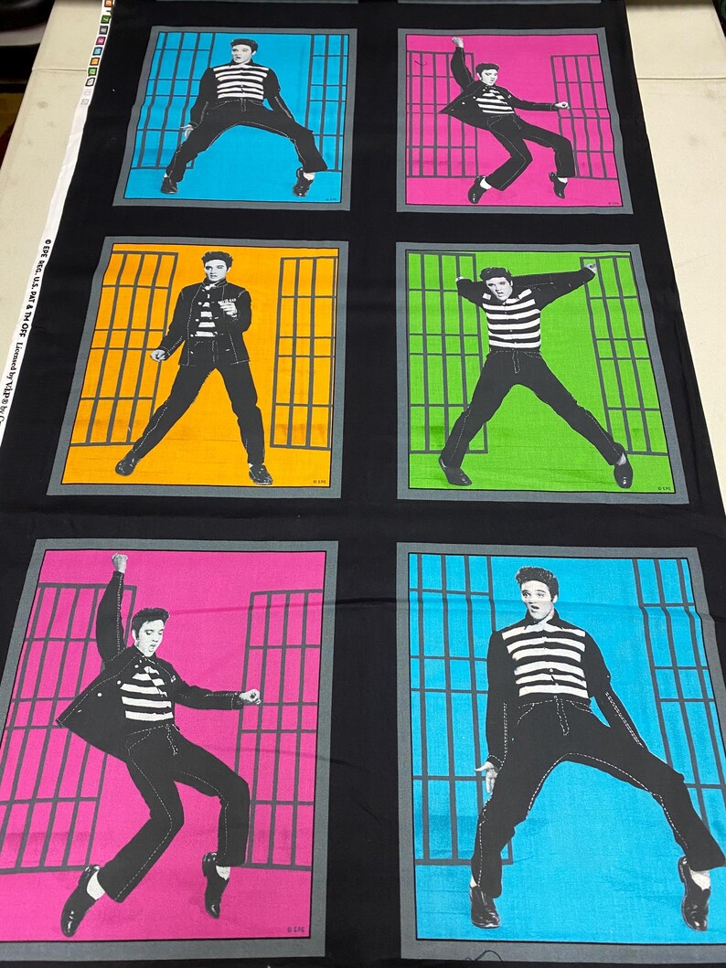Elvis Presley Fabric.. Jailhouse Rock.. 6 Yards X 44”wide.. Has Several ...